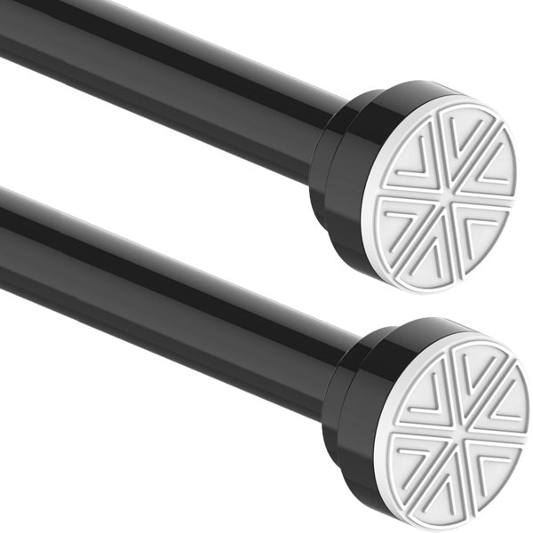 Symple Stuff 2-Pack Telescopic Bathroom Curtain Rod No Drilling Required Stainless Steel 52-80 ...